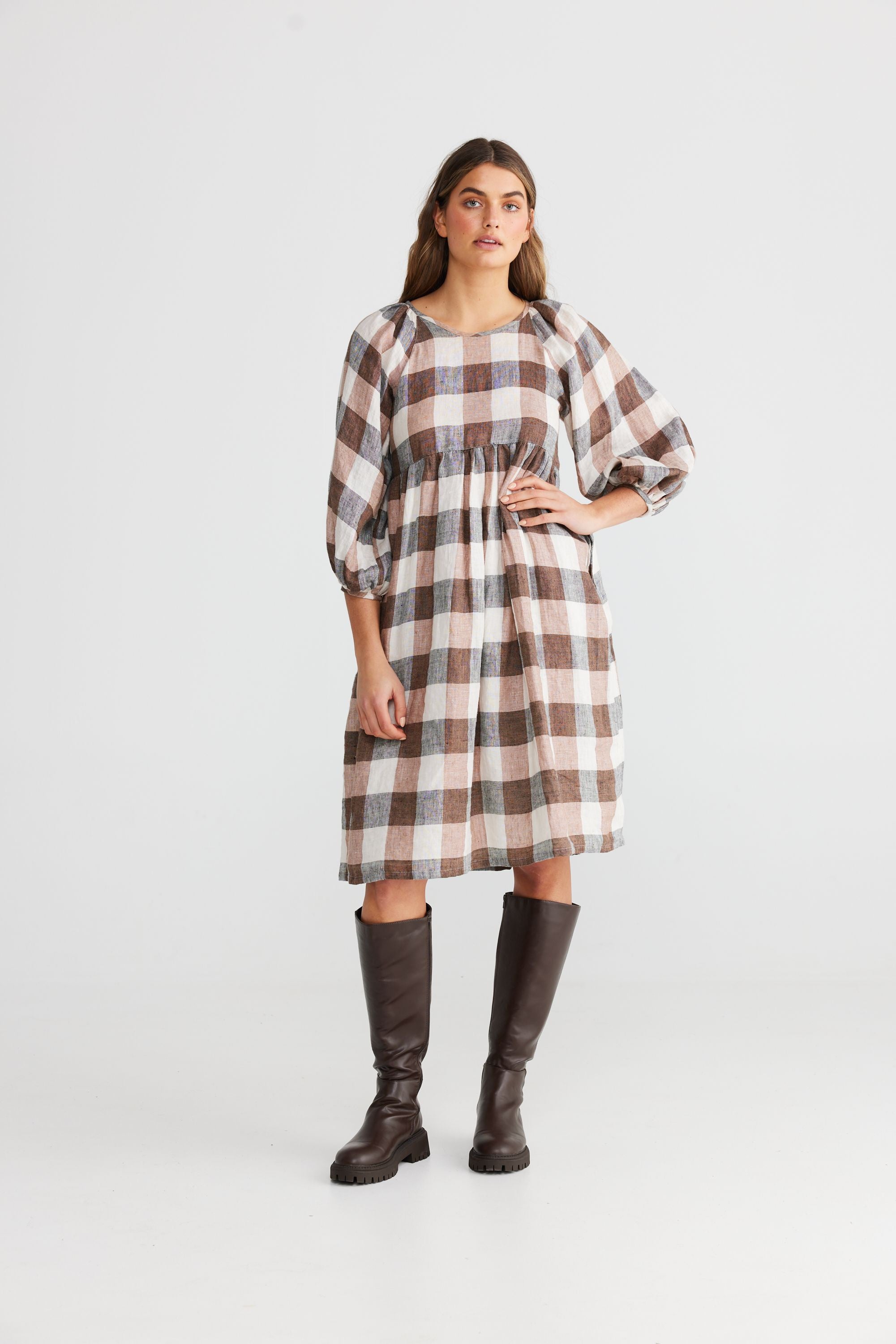 Angel Wings Dress (Luciana Check) – Gretel Lane